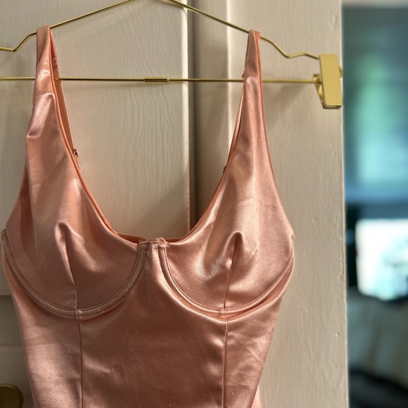 Forever 21 | Other | Baby Pink Satin Thong Bodysuit | Poshmark